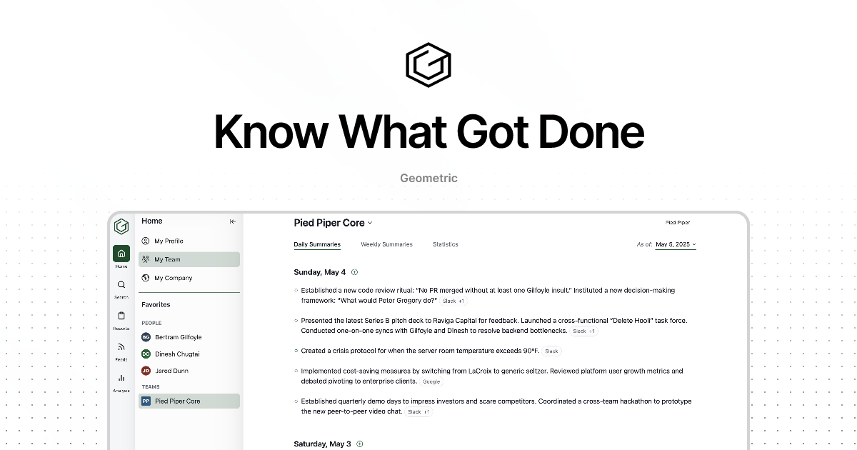 Geometric: Know What Got Done